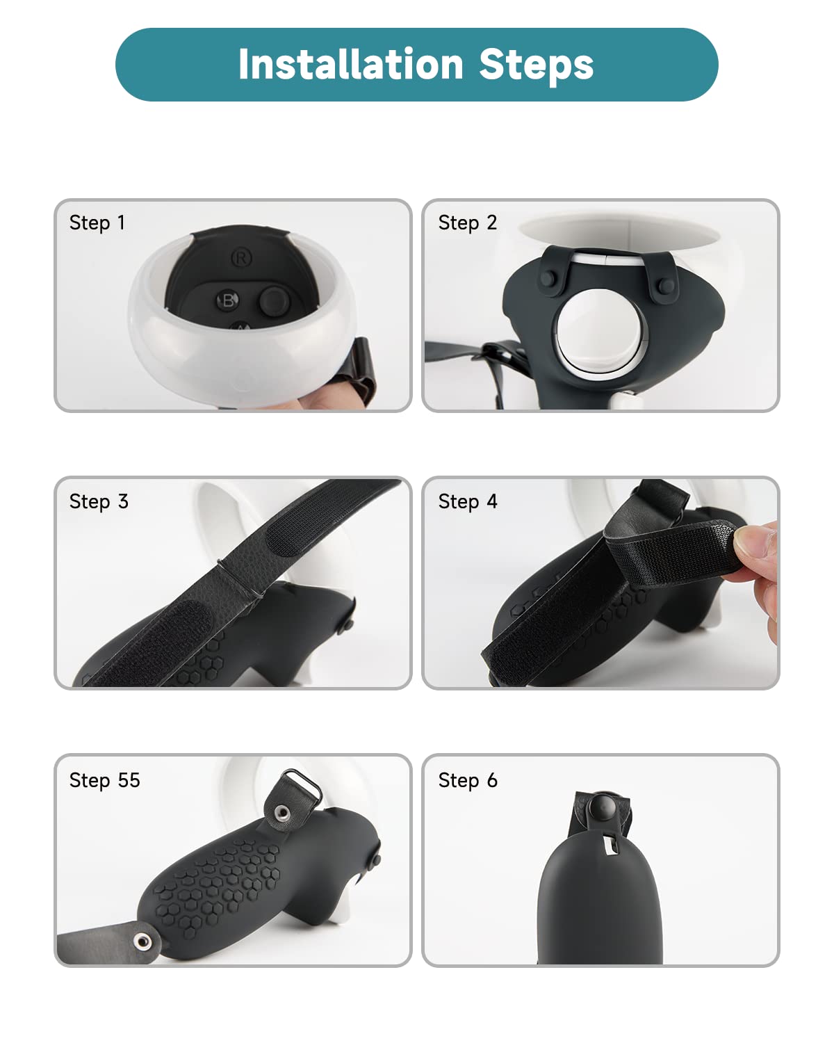 Controller Grips Compatible with Oculus Quest 2 Accessories, OKAYCAT Quest 2 Hand Strap Soft Anti-Slip Silicone Grip Cover, Controller Straps for Meta Quest 2 with Adjustable Knuckle Straps