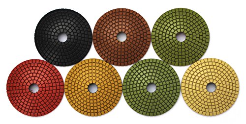 Z-LION 4 Inch Diamond Convex Polishing Pad with 5/8"-11 Thread Backer Pad Convex Disc for Marble Granite