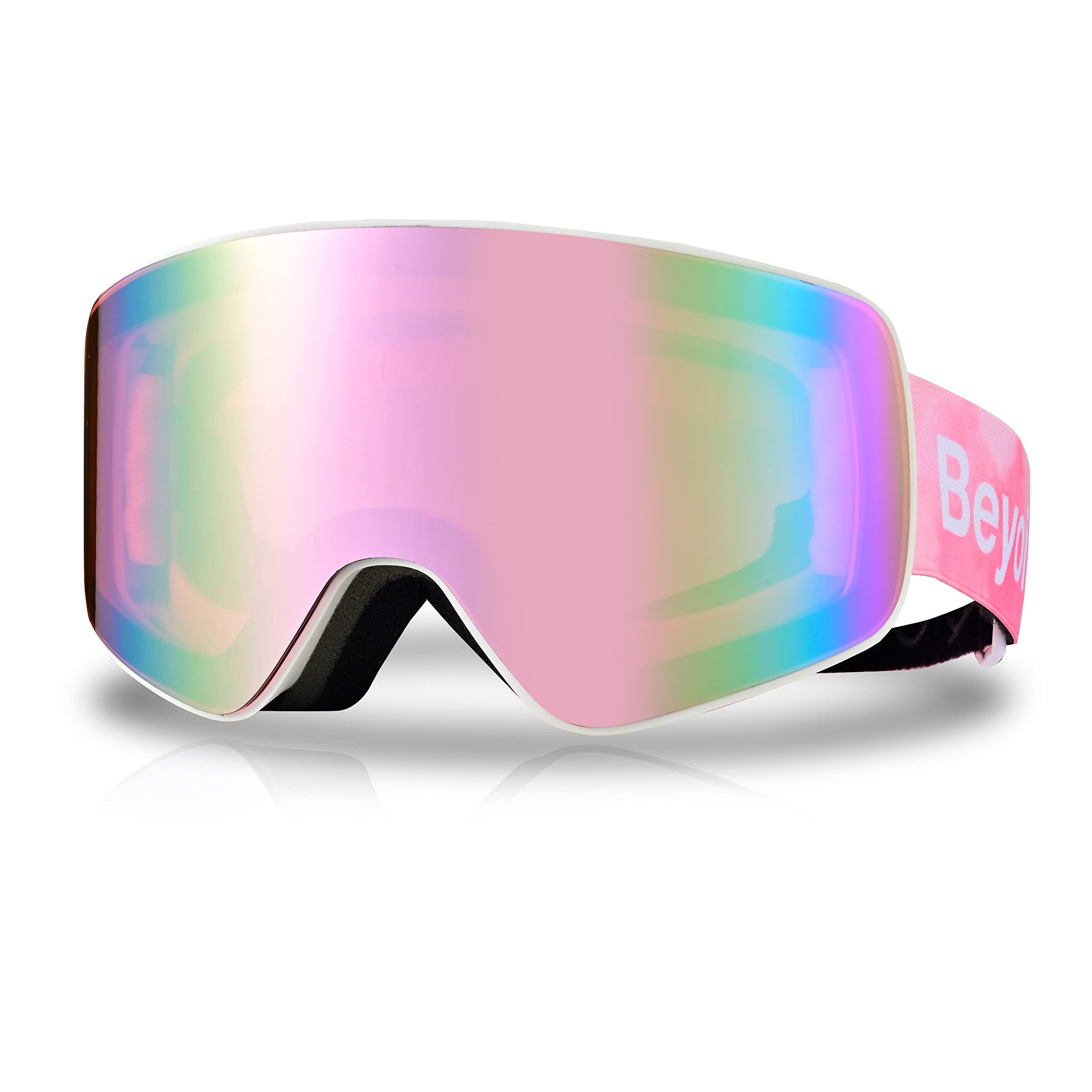 Beyoitz Cylindrical Ski Goggles OTG Snow Goggles Anti-fog Snowboard Goggles For Men Women Adults