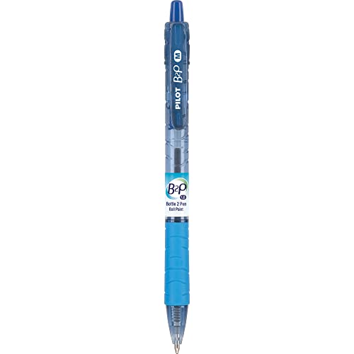 Pilot® B2P "Bottle To Pen" Retractable Ballpoint Pens, Medium Point, 1.0 mm, 86% Recycled, Translucent Blue Barrels, Blue Ink, Pack Of 12