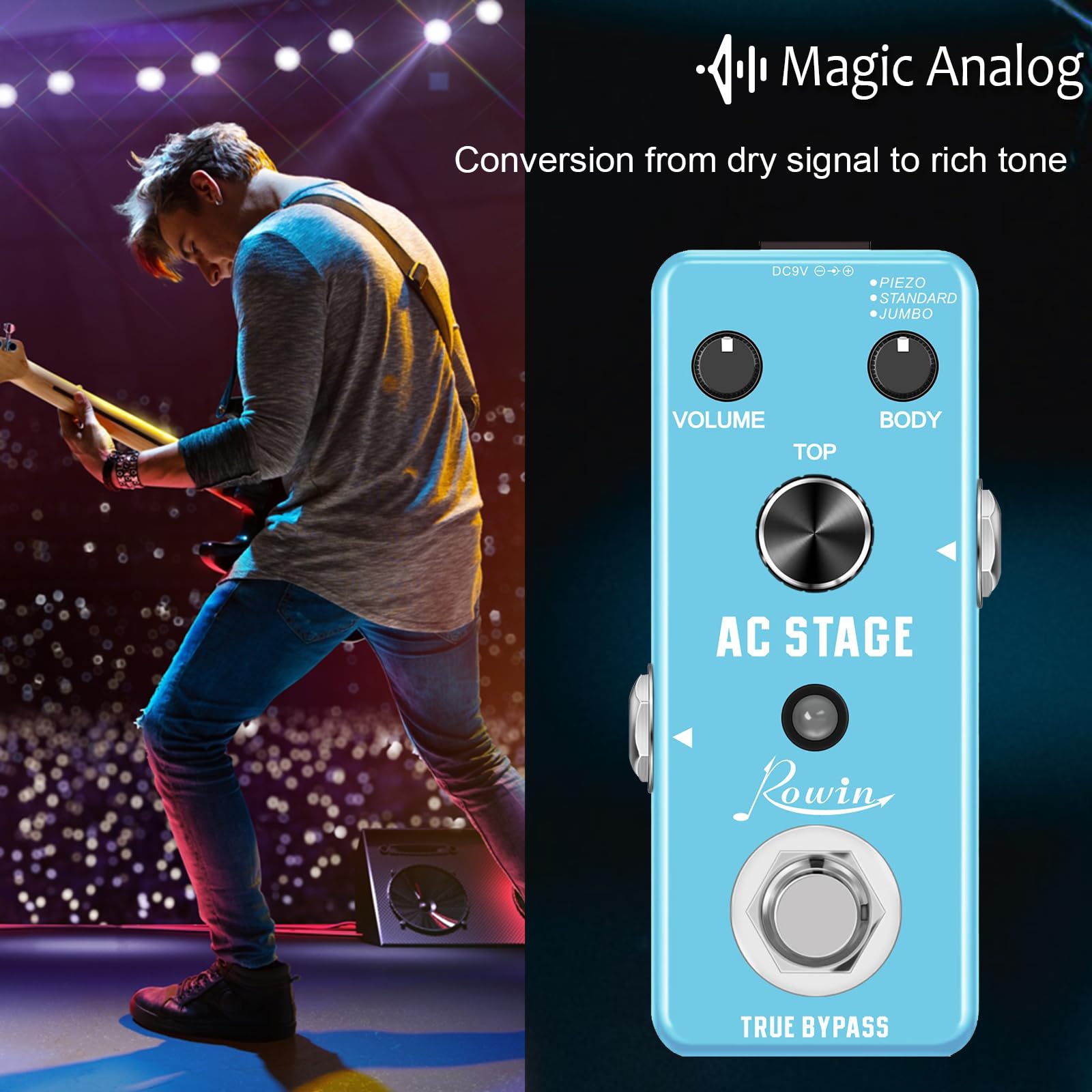 Rowin Nano Looper Electric Guitar Effect Pedal with 8G SD Card of 10 Minutes of Looping Unlimited Overdubs