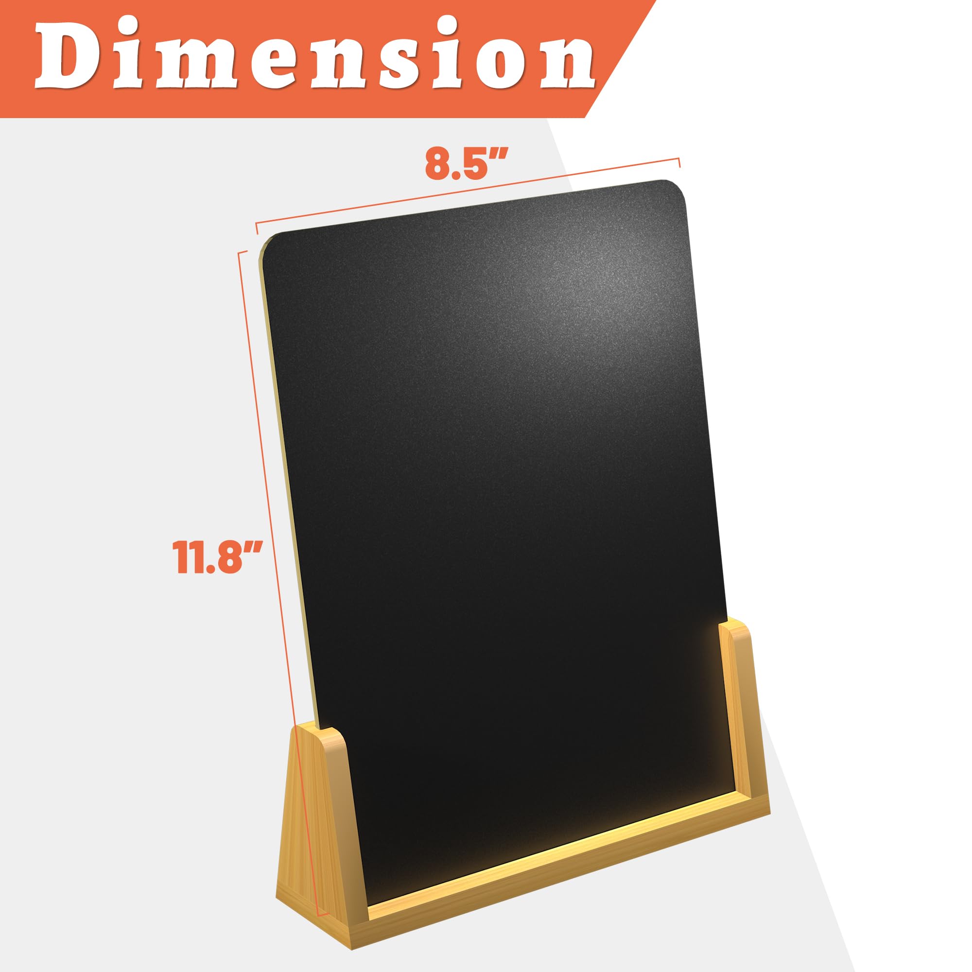 Chalkboard Signs 8.3 x 11.7, Small Chalkboard Signs with Stand,Wood Table Top Food Signs Bar Sign Message Board Menu Board for Kitchen Home Party and Event Decorations (U Shape 1 Pack)