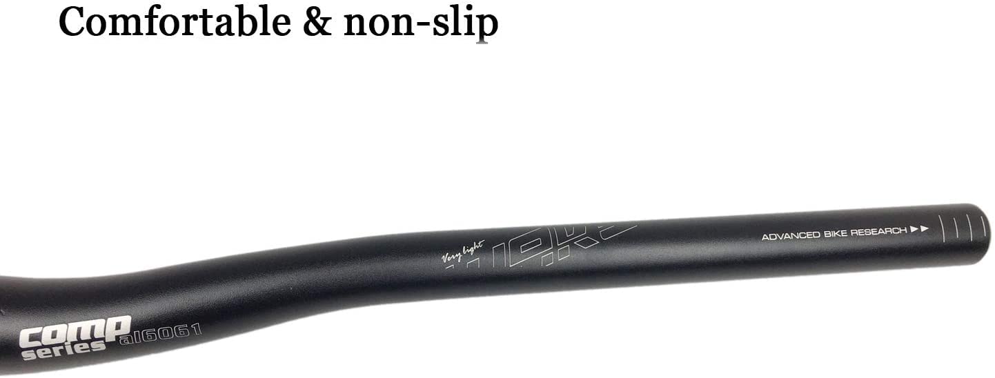 Wake 31.8mm MTB Mountain Bike Handlebar, Aluminum Alloy Mountain Bike Bicycle Riser Handlebar Extra Long 720/780mm with Paint Matte Surface (Black, 720mm)