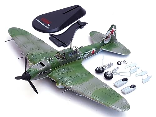 Ilyushin IL-2M3 Sturmovik Aircraft Green Camouflage Double Hero of The Soviet Union Ivan Pavlov Soviet Air Force 1/72 Diecast Model Airplane by Legion LEG-14629LA