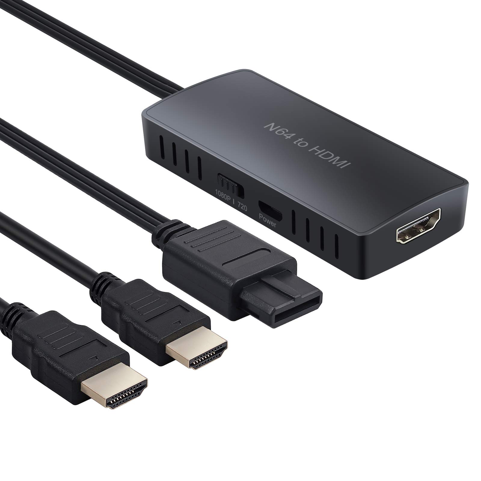 CAMWAY N64 To HDMI Converter Adapter,HD Link Cable for N64, Plug and Play, Support 1080P/720P for N64/GameCube/SNES, SNES To HDMI Cable, GameCube To HDMI