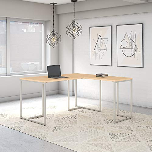Bush Business Furniture Method L Shaped Desk with 30W Return, 60W, Natural Maple