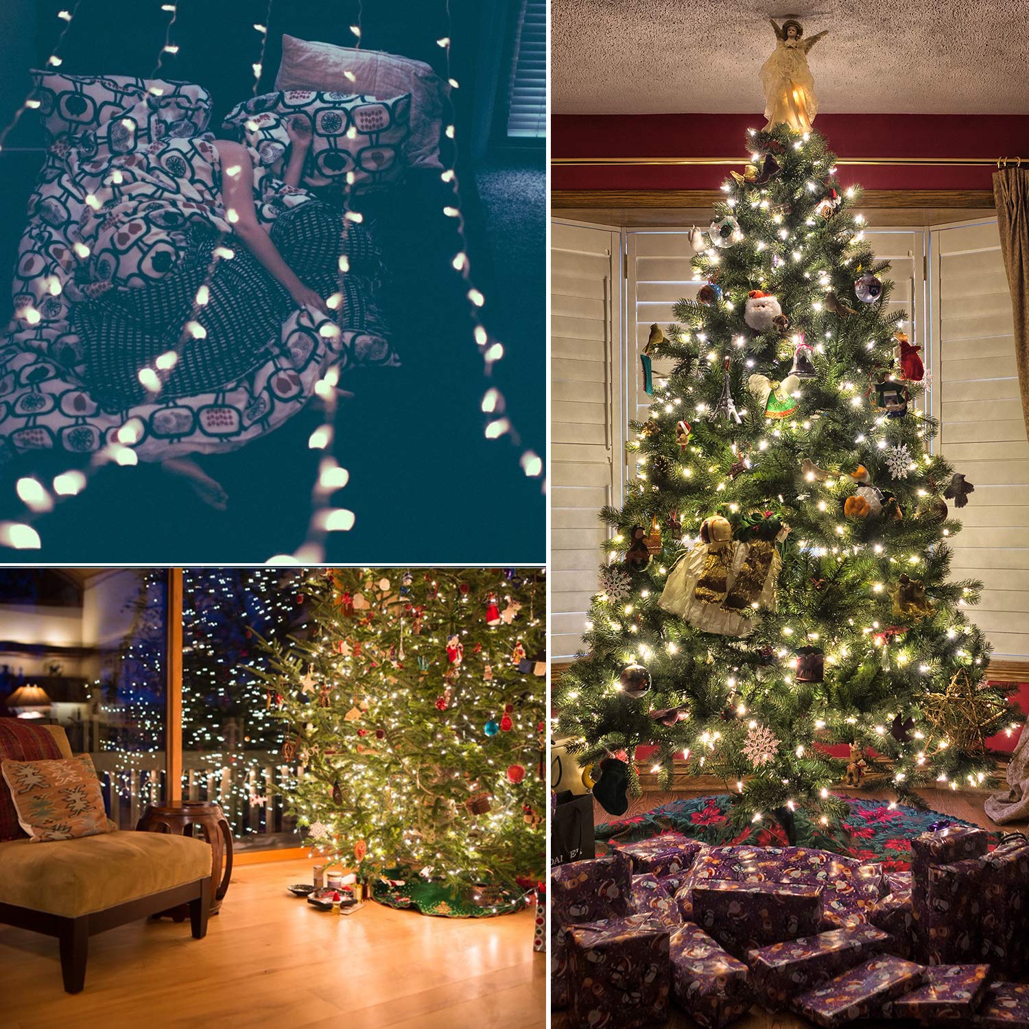 C9 Clear Christmas String Lights - Outdoor Christmas Tree Lights String - Hanging Christmas Roofline Lights - Patio Lights for Outdoor Decor - Green Wire, 25 Feet