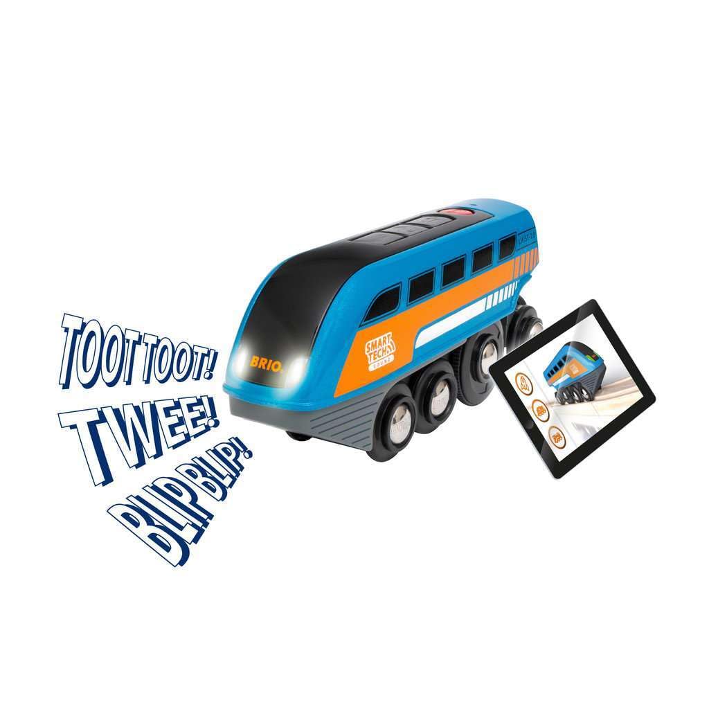 BRIO 33971 Smart Tech Sound Record & Play Engine | Wooden Toy Train for Kids Age 3 and Up