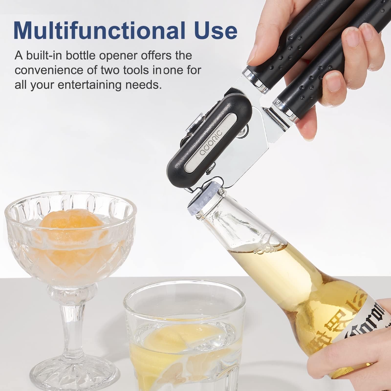 Can Opener, Manual Can Opener Kitchen Durable Stainless Steel Heavy Duty Can Openers with Anti-slip Hand Grip Ultra Sharp & Smooth Edge
