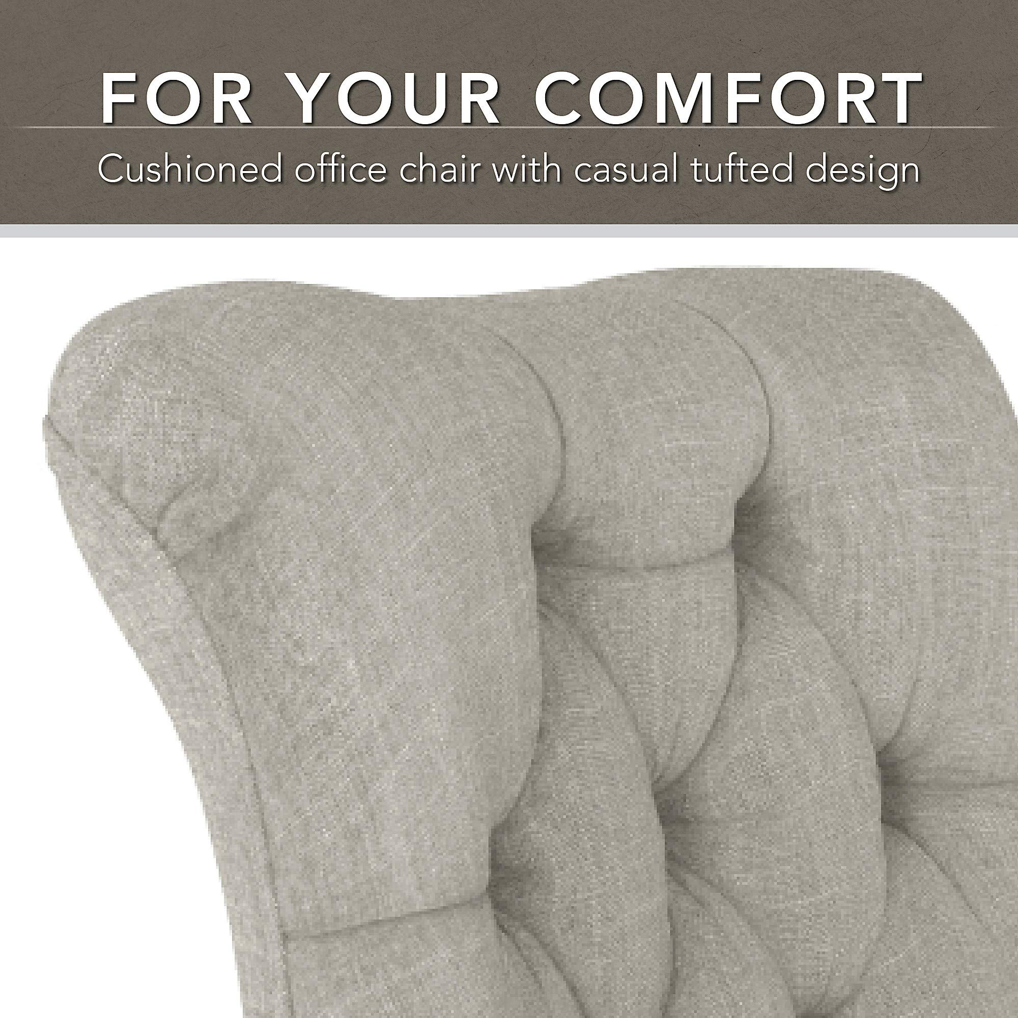 Bush Furniture Fairview Mid Back Tufted Office Chair, Light Gray Fabric