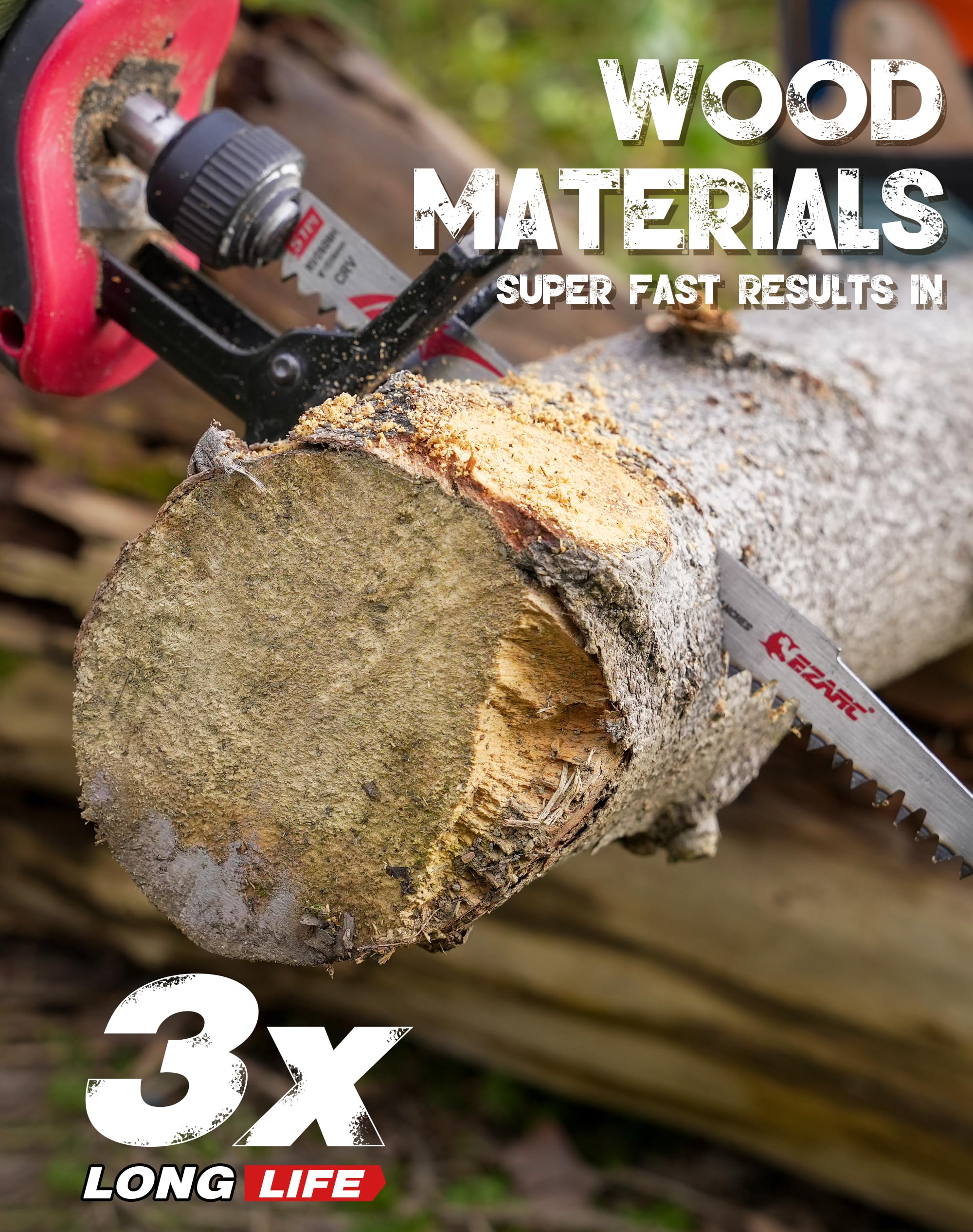 EZARC Wood Pruning Reciprocating Saw Blade 9 Inch, Fleam Ground Teeth Pruning Saw Blades for Tree Trimming, Wood/Wet Wood Cutting, 5 Pieces