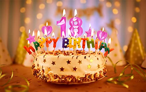 Pink Number 7 Candles and Star Heart Candles 2.76 inch Number Candles for Birthday Cakes 3D Diamond Shaped for Cake Decorations(Pink Candle 7)