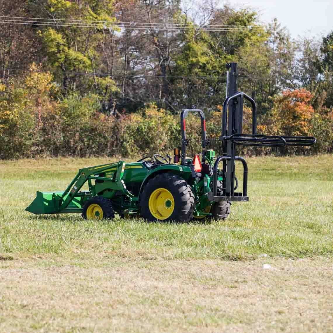 Titan Attachments 3 Point Hydraulic Hay Bale Lift Fits Category 1 and 2 Tractors