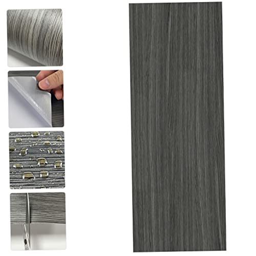 Housoutil 4pcs Planks Wall Bathroom Wood Carpet Peel Decorative Sticker PVC Decor Home Decals Flooring Tile Self-Adhesive and Bedroom Grain Tiles Laminate Cmxcm Decal Kitchen Vinyl Floor