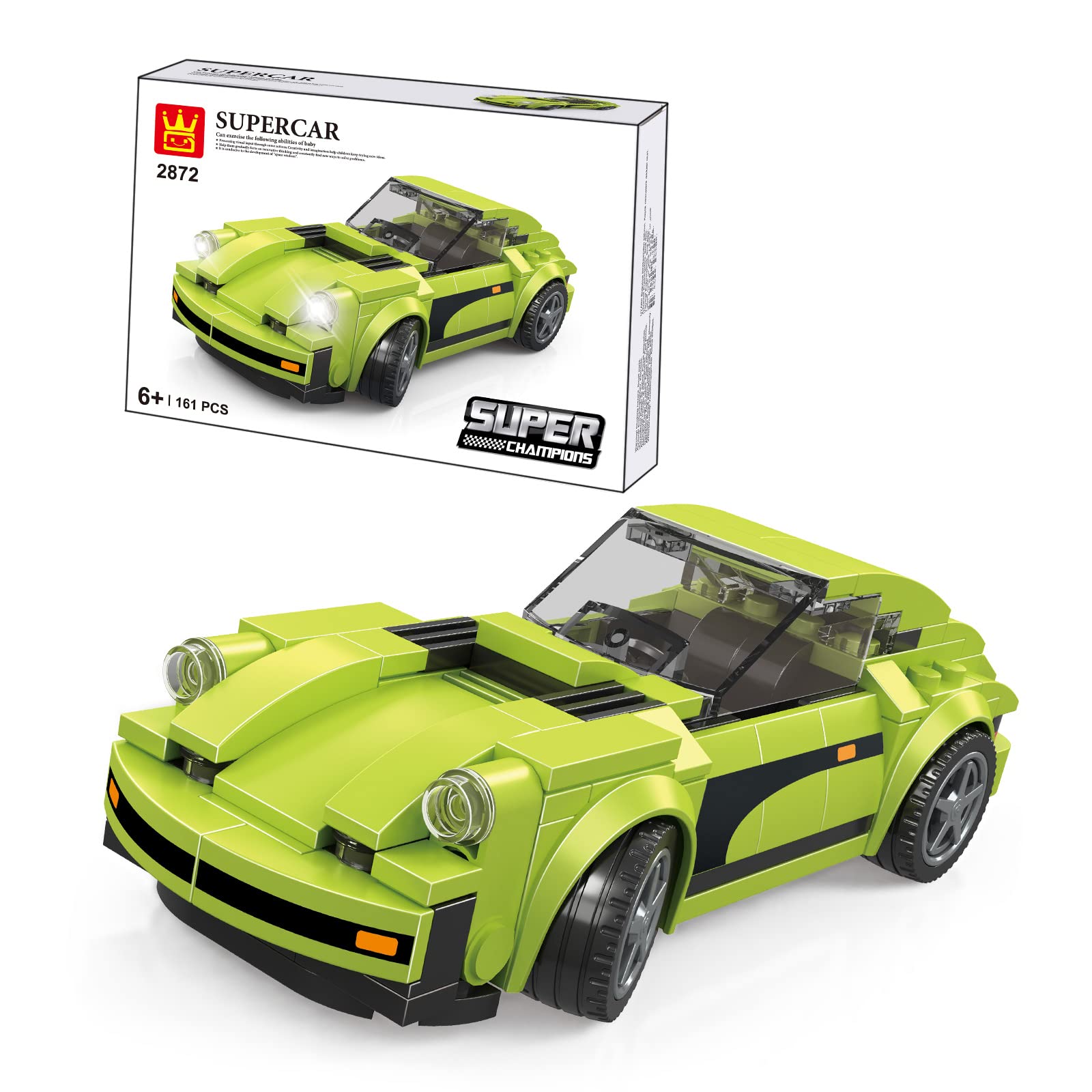 Wange Supercar Building Blocks Toys Speed Champions Racing Car Kit Collectible Sport Cars Model Ideal Gifts (161 Pieces)