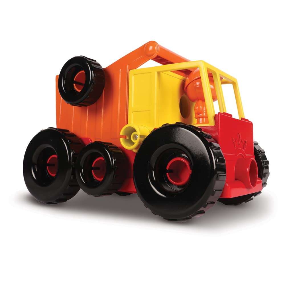 Learning Resources 1-2-3 Build It! Construction Crew Toy, Bulldozer, Digger, Dump Truck, STEM, Imaginative Play, 16 Pieces, Ages 2+