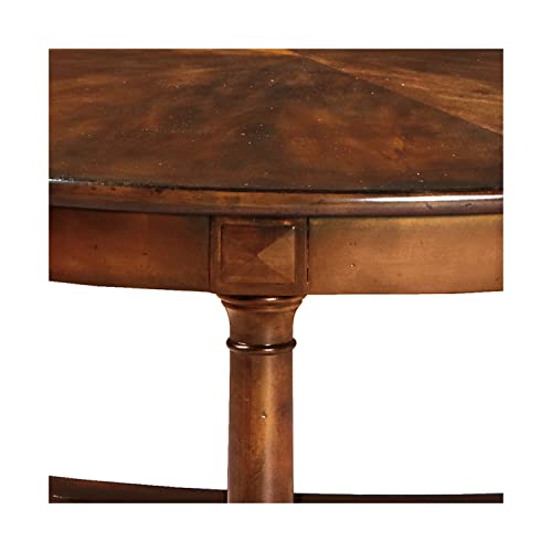 Hekman Furniture Bailey Round Coffee Table β Macadamia Finish, Lower Shelf, Rustic American Cherry Veneers & Select Solids, Lightly Distressed, Mid Century Modern Living Room Furniture