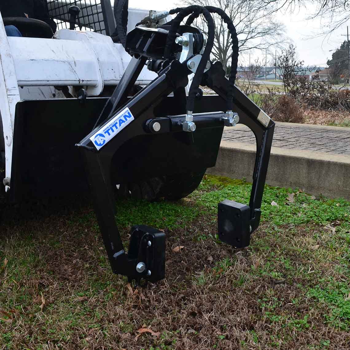 Titan Hydraulic Hardscape Grapple Attachment for Universal Skid Steer Quick Tach