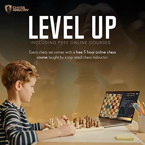 Chess Armory Premium Checkers and Chess Set - Wooden Board Game with a Portable Wood Case and Secure Storage for Pieces, Set for Kids and Adults (Walnut Wood)