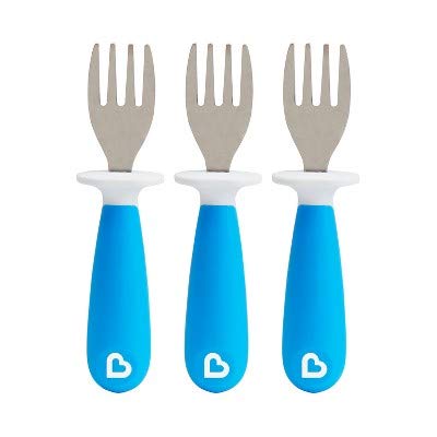 Munchkin Raise Toddler Fork Set, Blue 3 Piece Set