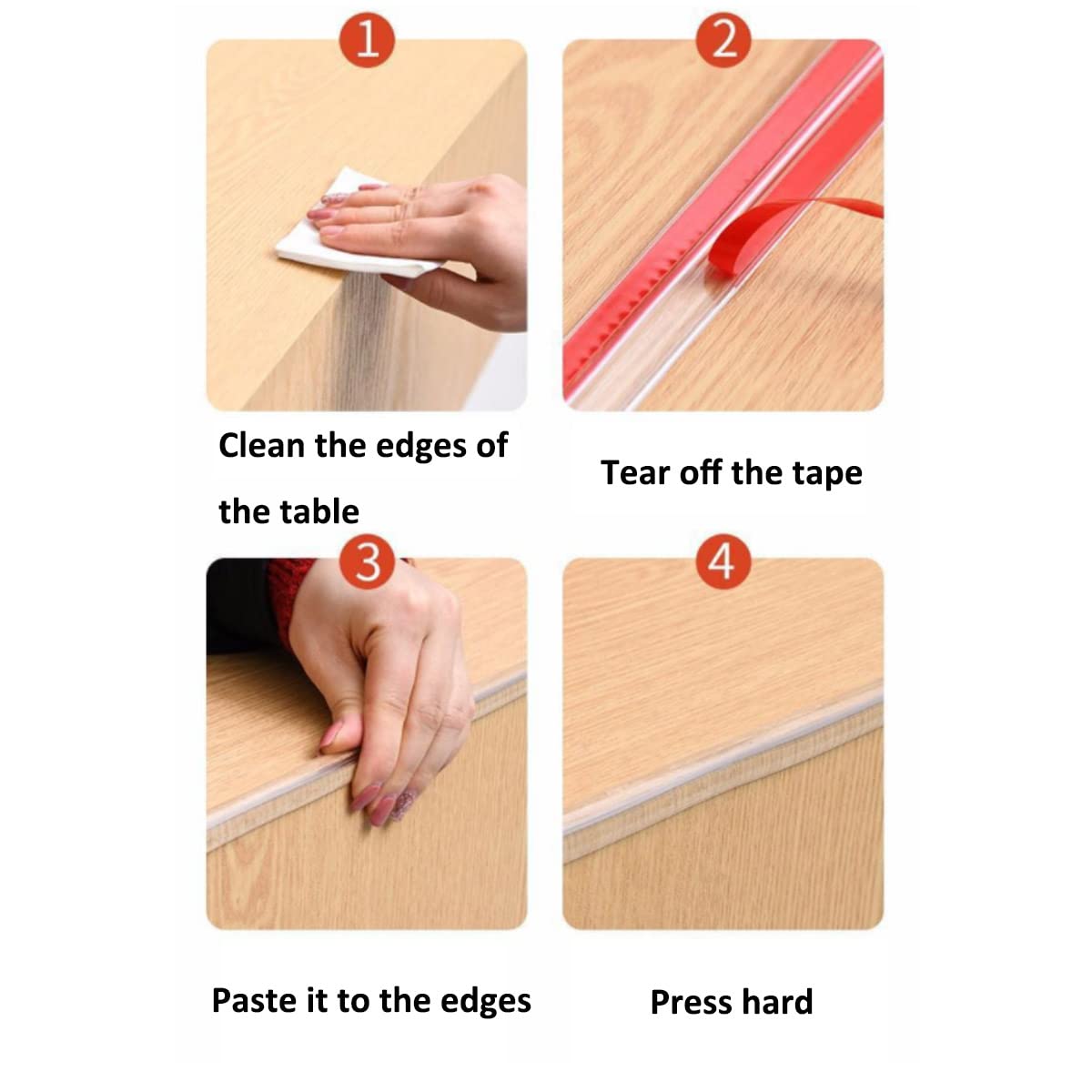 Corner Protector Baby Proofing Edge Strip Clear Silicone Soft Protectors with Upgraded Pre Taped Strong Adhesive for Tables Cabinets Drawers, Transparent, 0.4×0.4 inch width 16.4 ft length (FZT-2)