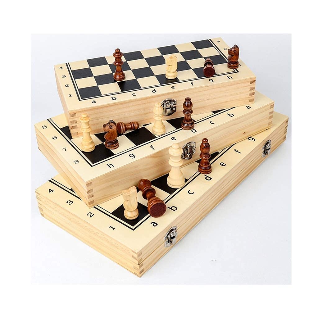 Chess Set Wooden Magnetic Set with Portable Folding Chessboard for Study Family Party Game