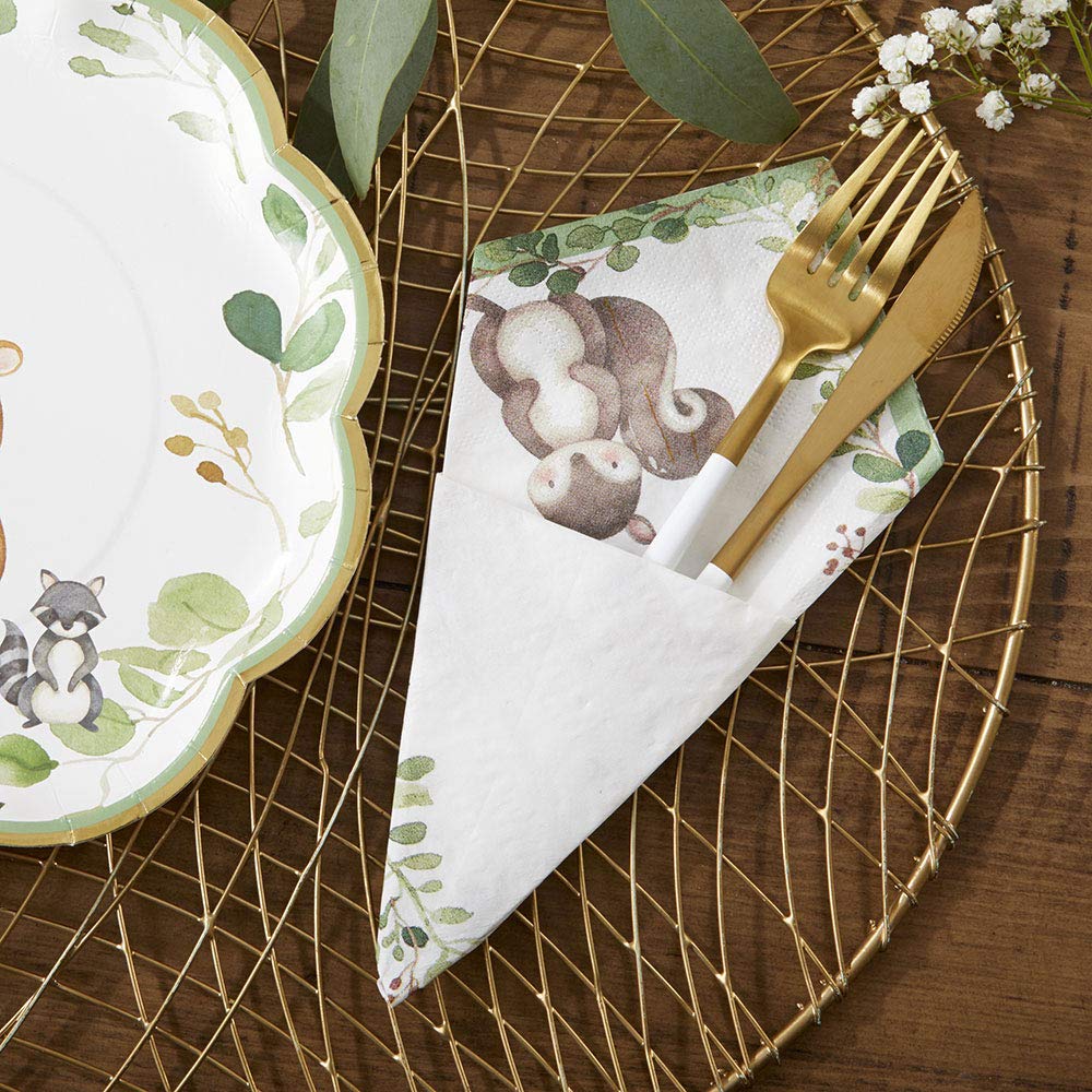 Kate Aspen Woodland Baby Shower Decorative Paper Napkins, Thick Decorative Dinner Napkins, Luncheon Serveware, 2 ply, 30 Count (Pack of 1)