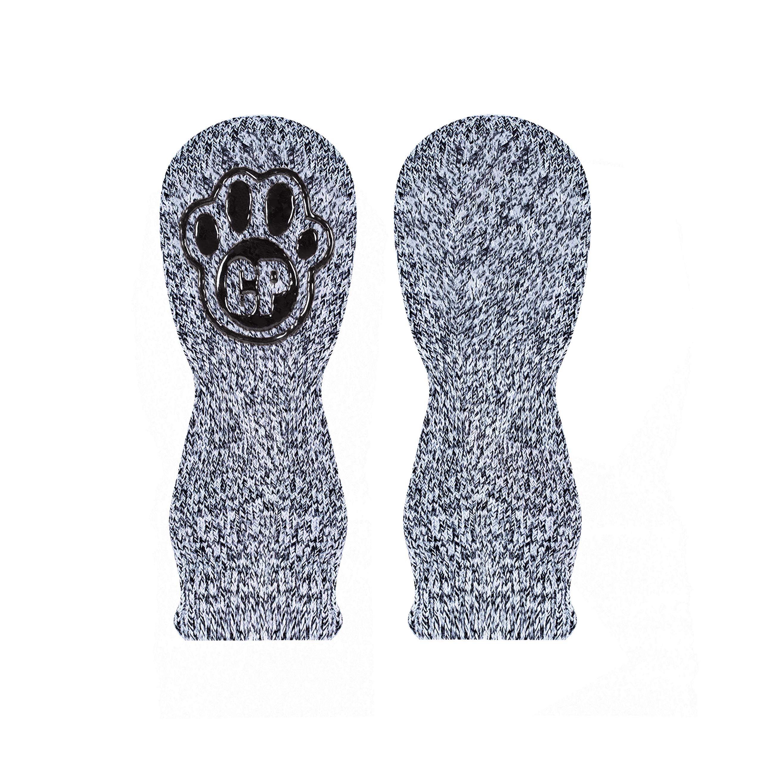 Canada Pooch Basic Dog Socks Knit and Non-Slip Dog Socks (L, Grey), L