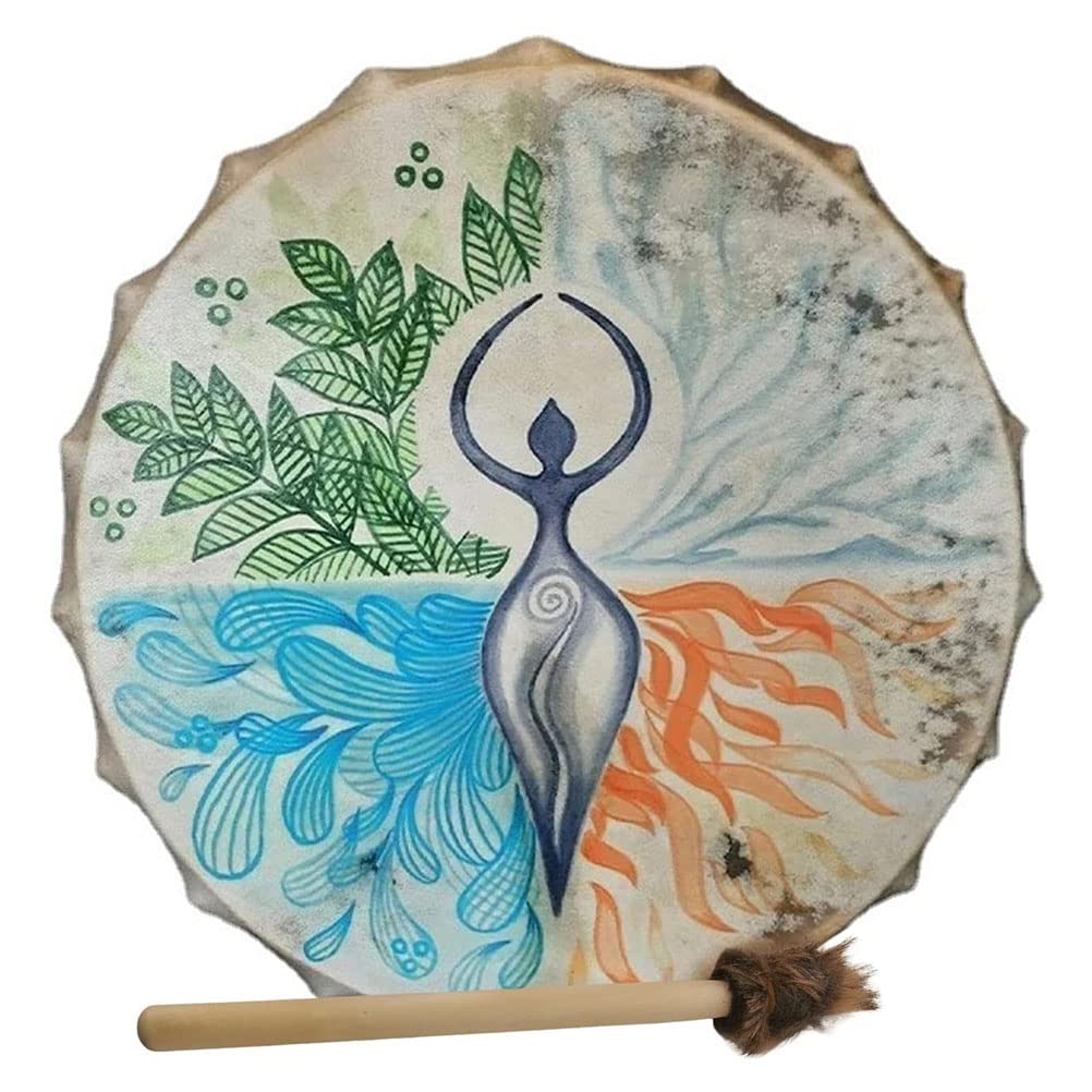 BTSEURY Shaman Drum Siberian Drum Spirit Music Handmade Shamanic Drum with Drum Stick Home Decor