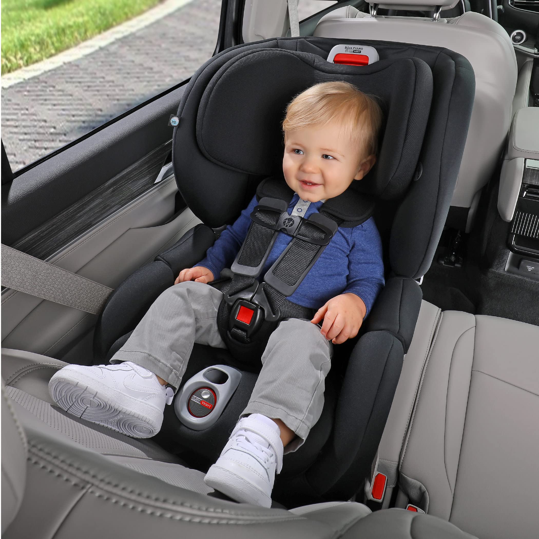 Britax Boulevard Clicktight Convertible Car Seat, Green Contour SafeWash