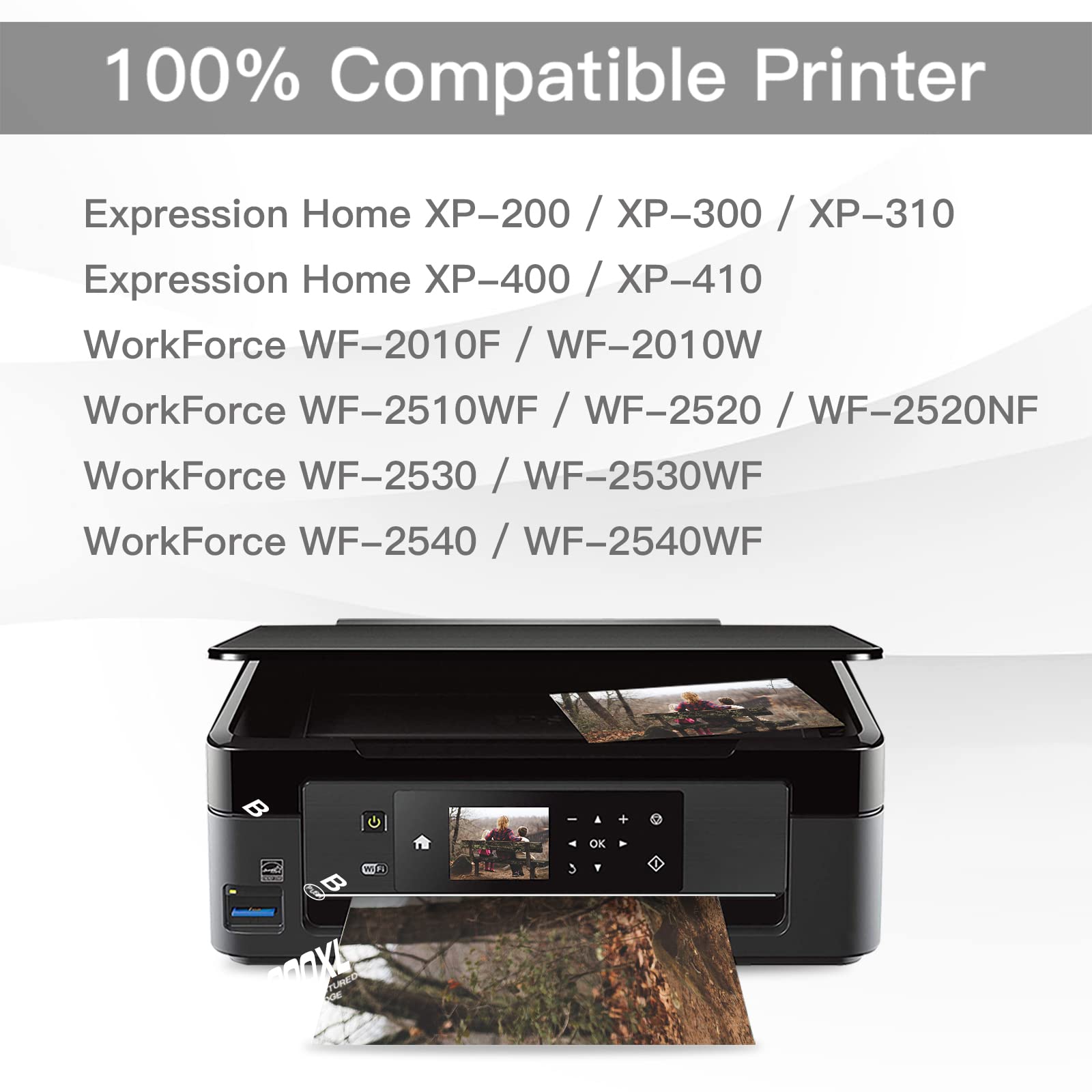 BeOne Remanufactured Ink Cartridges Replacement for Epson 200XL T200XL for Expression Home XP-200 XP-300 XP-310 XP-400 XP-410 Workforce WF-2520 WF-2530 WF-2540 Printer (2 Black)