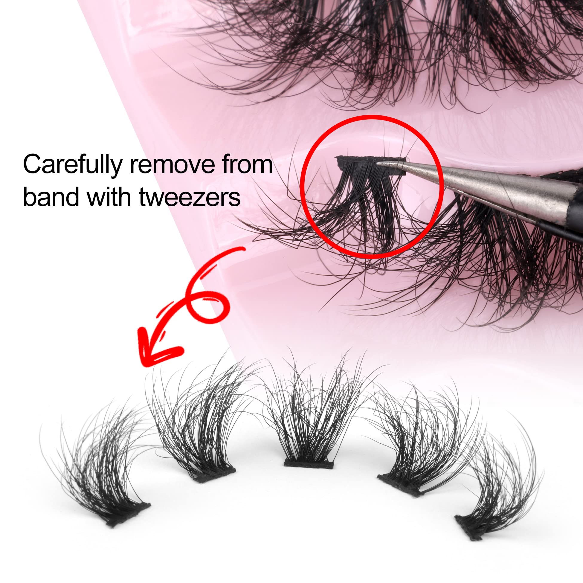 Cluster Lashes Wispy False Eyelashes 18mm Individual Lashes Mink Lashes Fluffy 3D Strip Lashes Pack 60 Pacs by Zegaine 5 Pairs