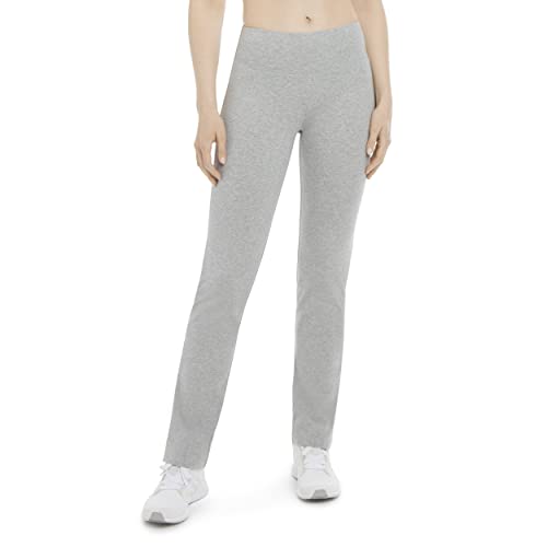 Juicy Couture Women's Essential High Waisted Cotton Yoga Pant, Light Grey Heather, X-Large