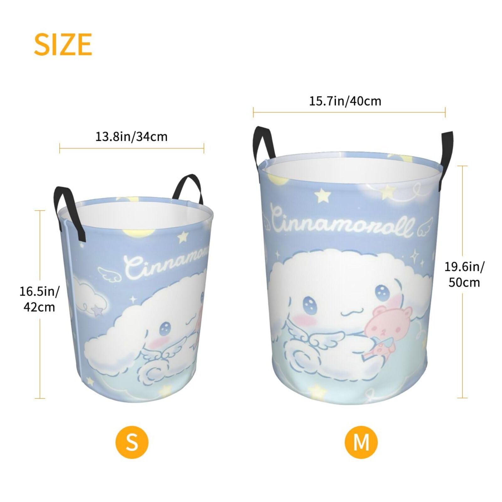 Cute Cartoon Laundry Hamper Circular Laundrys Basket Waterproof Foldable Storage Clothes Bag For Home Bathroom Qi13
