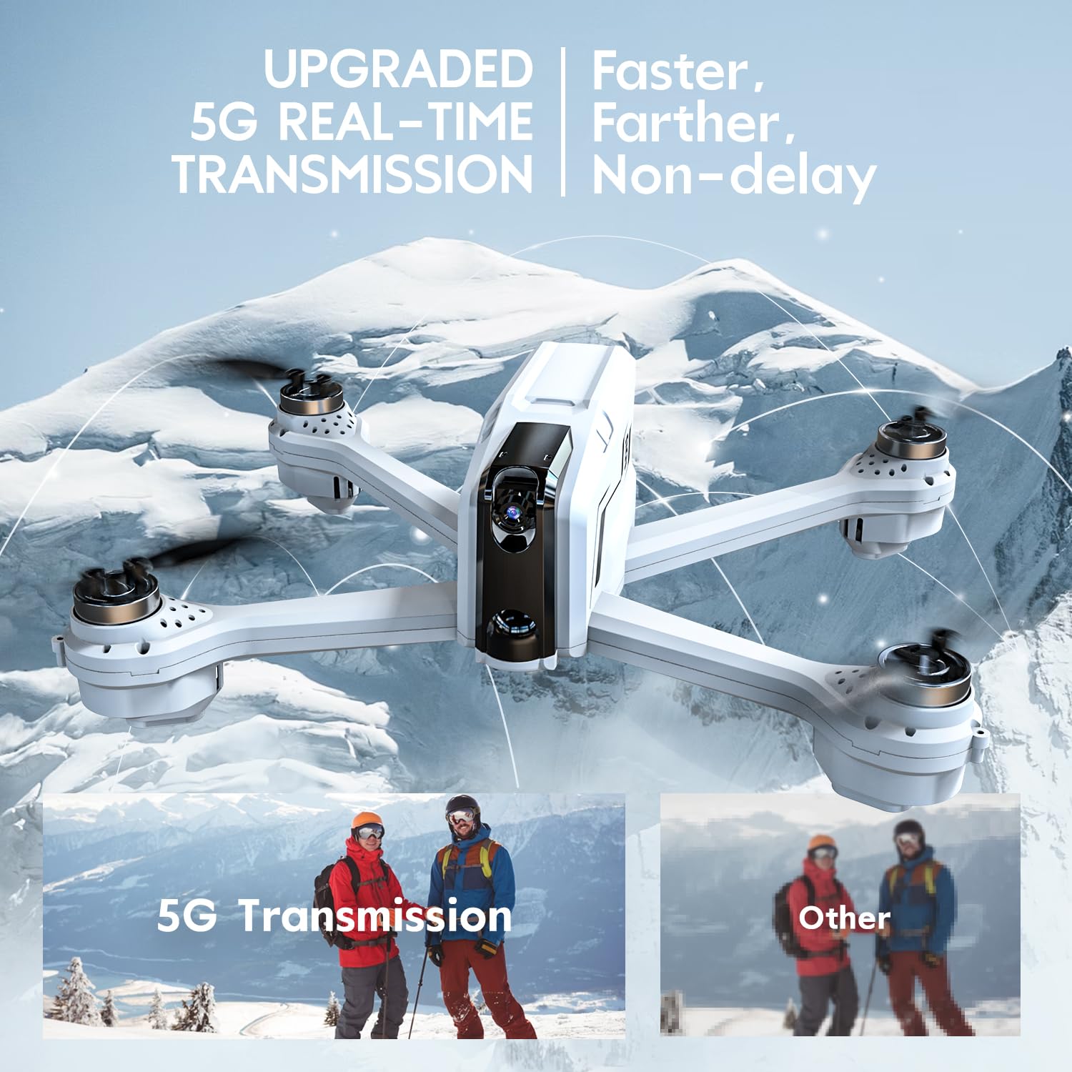 BEZGAR Drone with Camera for Adults, RC Quadcopter with 1080P HD Camera, Brushless Motor, Optical Flow Positioning, Auto Hover, One Key Start/Land, 2 Batteries, FPV 5G Transmission RC Drone for Adults