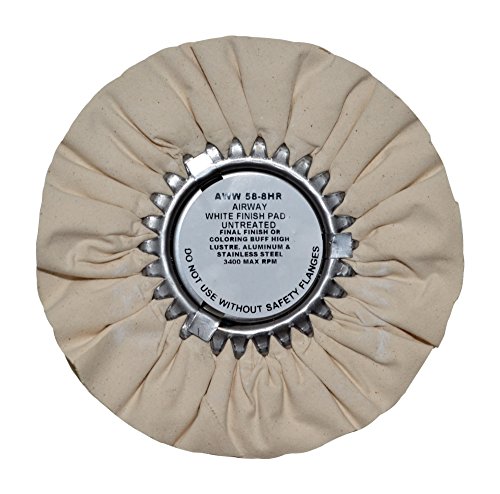 Zephyr Products AWW58-8WB White 8" Airway Buffing Wheel with 1 LB White Bar Final Finish, 1 Pack