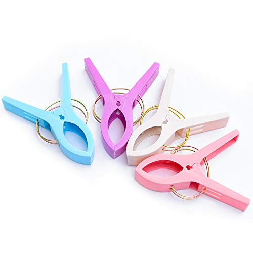 Jumbo Plastic Beach Towel Clips 4 Pack for Keeping Beach Towels Sheets Quilts Clothes for Beach Pool Chair Keep Your Towel from Blowing