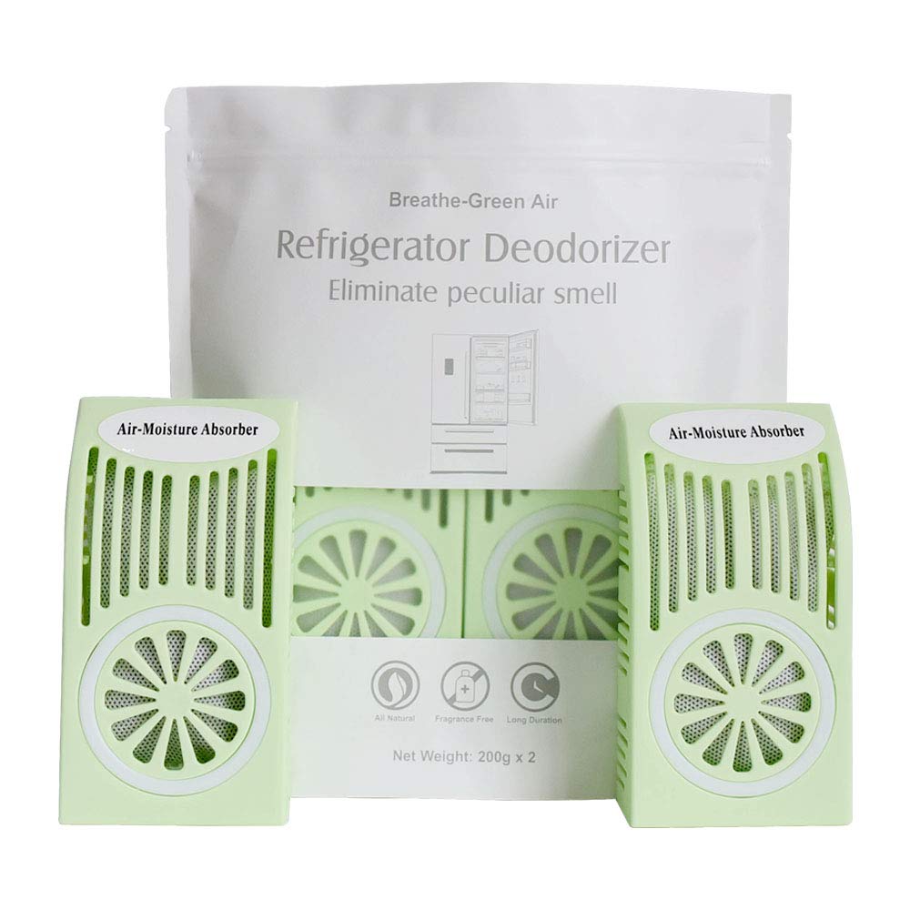 CANAGER Refrigerator Deodorizer, Freezer Odor Eliminator,Better Than Baking Soda-(Green,2 Pack)
