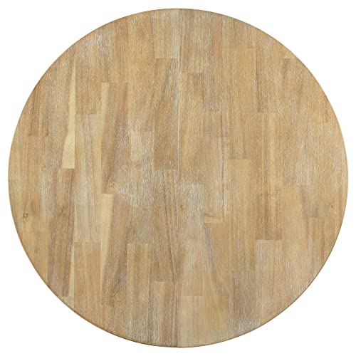 Flieks Dining Table, Farmhouse Round Extendable Dining Table with 16" Leaf Wood Kitchen Table (Natural Wood Wash)