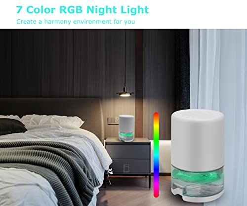 Lexenic 35 oz Dehumidifiers for Home 320 sq ft with Quiet Sleeping Mode,Portable Small Dehumidifier with 7 Color RGB LED Night Light for Rooms, Basements,Bedroom,Bathroom, Garage,Wardrobe,RV,Closet,Storage