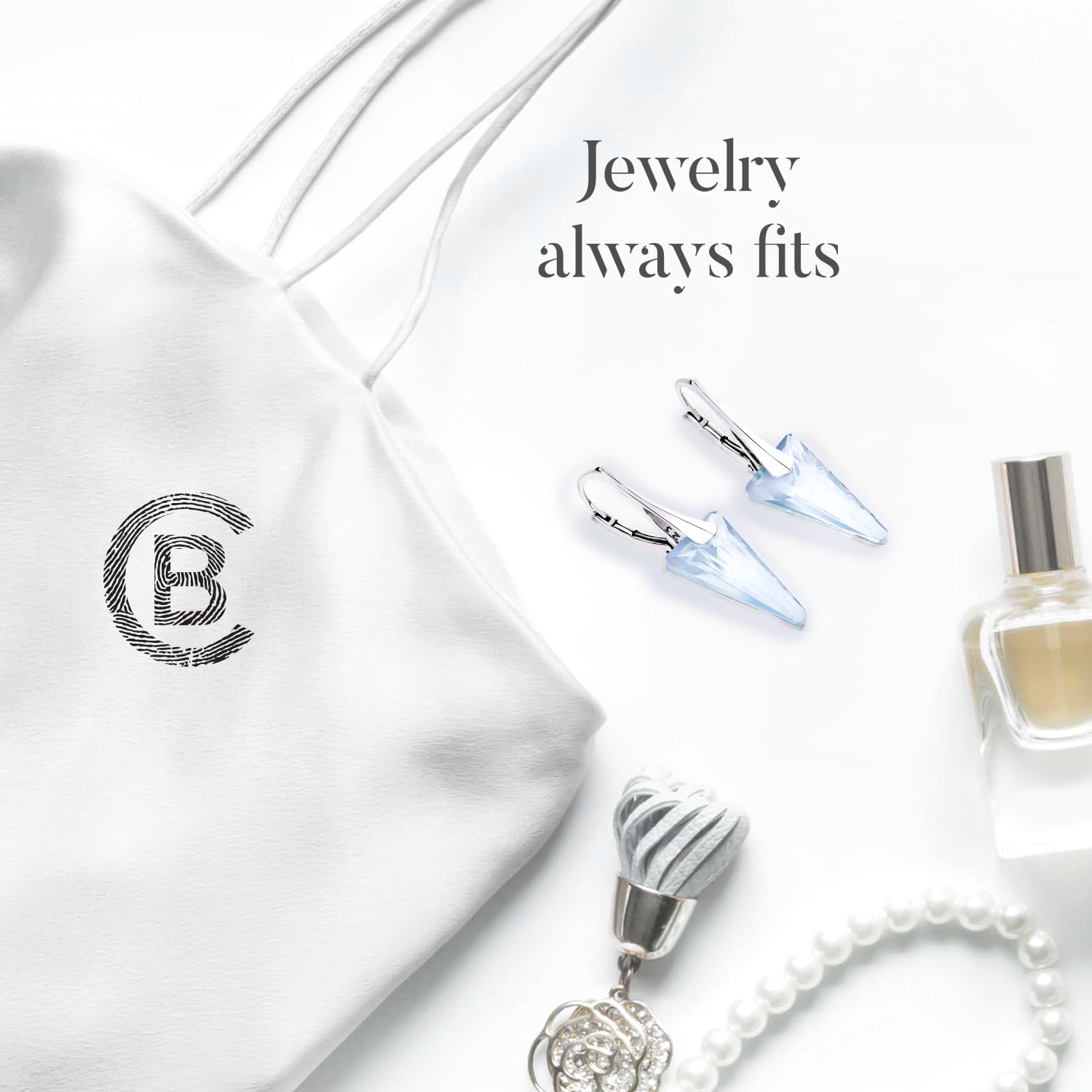 Chic Bijoux Drop & Dangle Earrings - 925 Sterling Silver and Austrian Crystals for Sensitive Ears - Mom Birthday Gift, Purple/Blue/Grey (Silver Night)