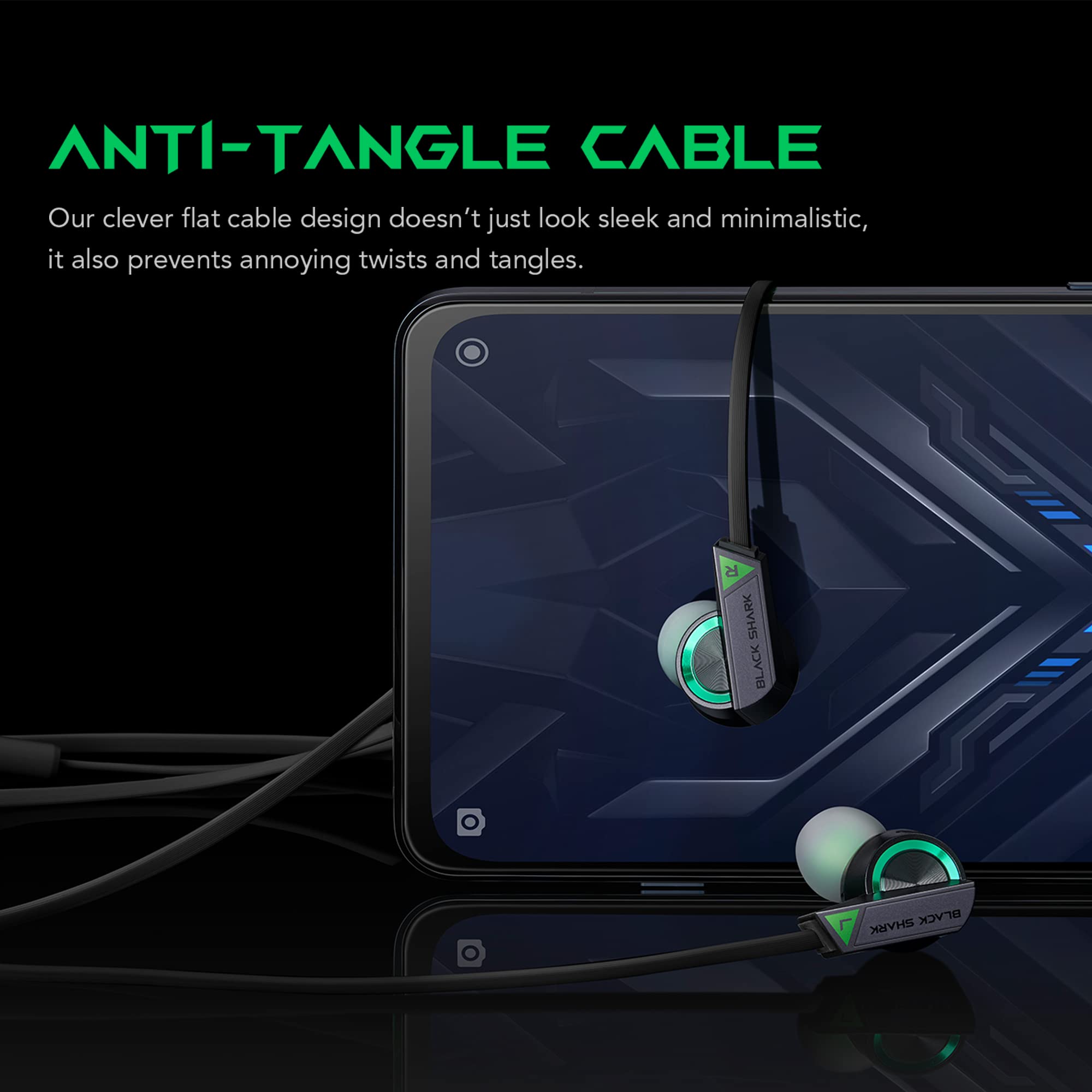 Black Shark Ear Buds Wired Earphones, 3.5mm Earbuds Headphones, Deep Base Noise Isolating Gaming Earbuds with Microphone & Volume Control, Compatible with iPad, Laptop, PC and Phone (Black)