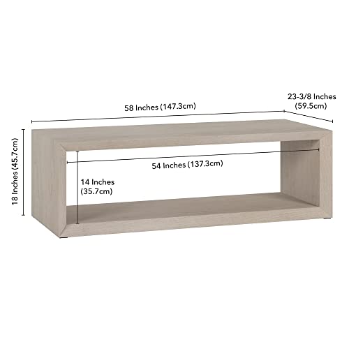 Henn&Hart Osmond Coffee Table, 58" Wide, White