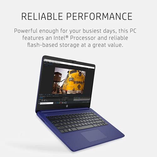 HP Latest Stream 14" HD Laptop, Intel Celeron Processor, 16GB Memory, 64GB eMMC Storage, Fast Charge, HDMI, Up to 11 Hours Long Battery Life, Office 365 1-Year, Win 11 S, Microfiber Bundle, Blue