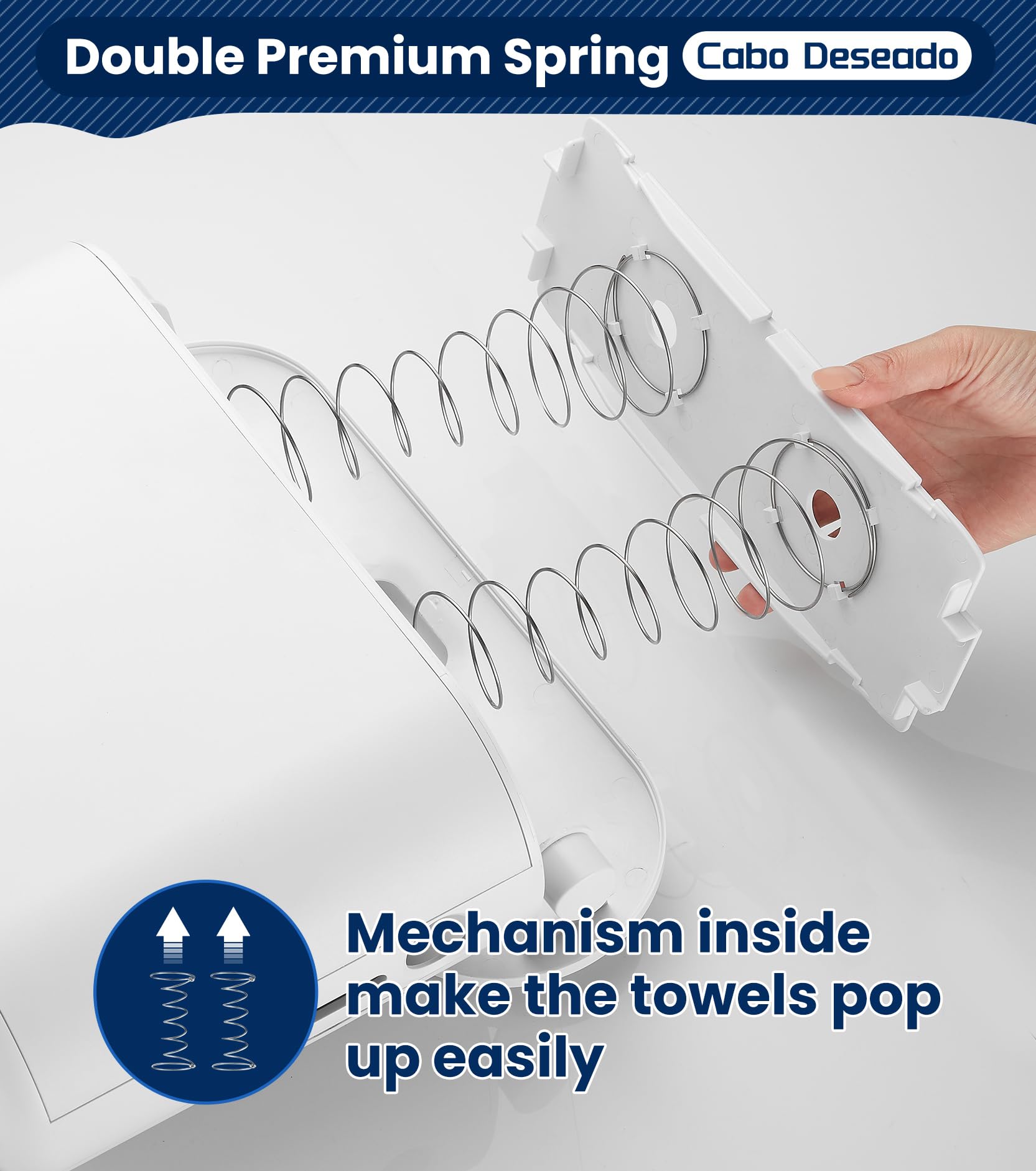 Cabo Deseado Countertop Paper Towel Dispenser Multifold Trifold C fold- Bathroom Commercial Hand Paper Towel Dispenser Holder for Kitchen Bathroom Toilet Hotel, 200 Sheets Refill Reminder