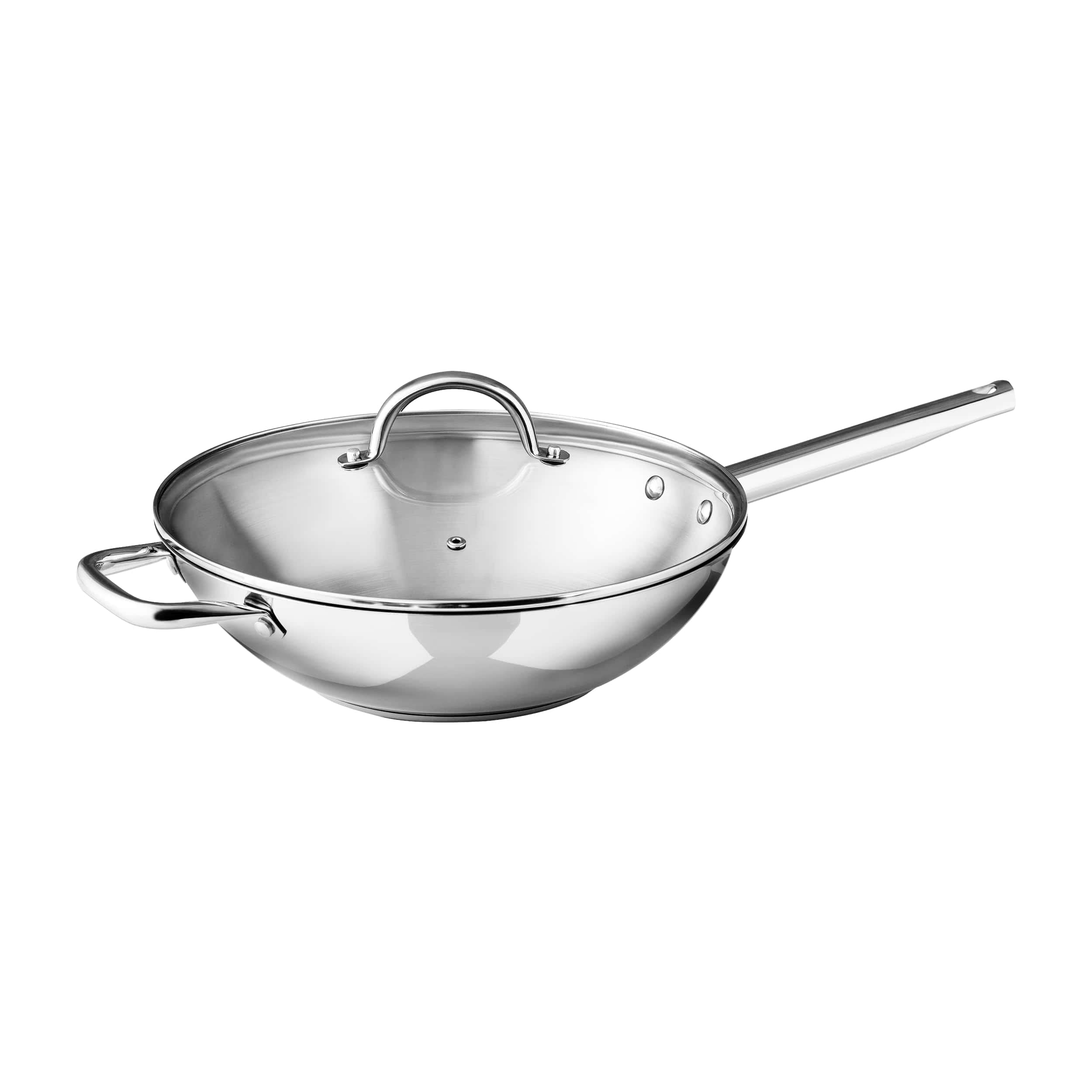 Bergner - Gourmet - 8 Quart Dutch Oven with Lid – Stainless-Steel Non-Stick Medium Dutch Oven with Tempered Glass Lid - Even Heat Distribution - Safe For All Stove Types