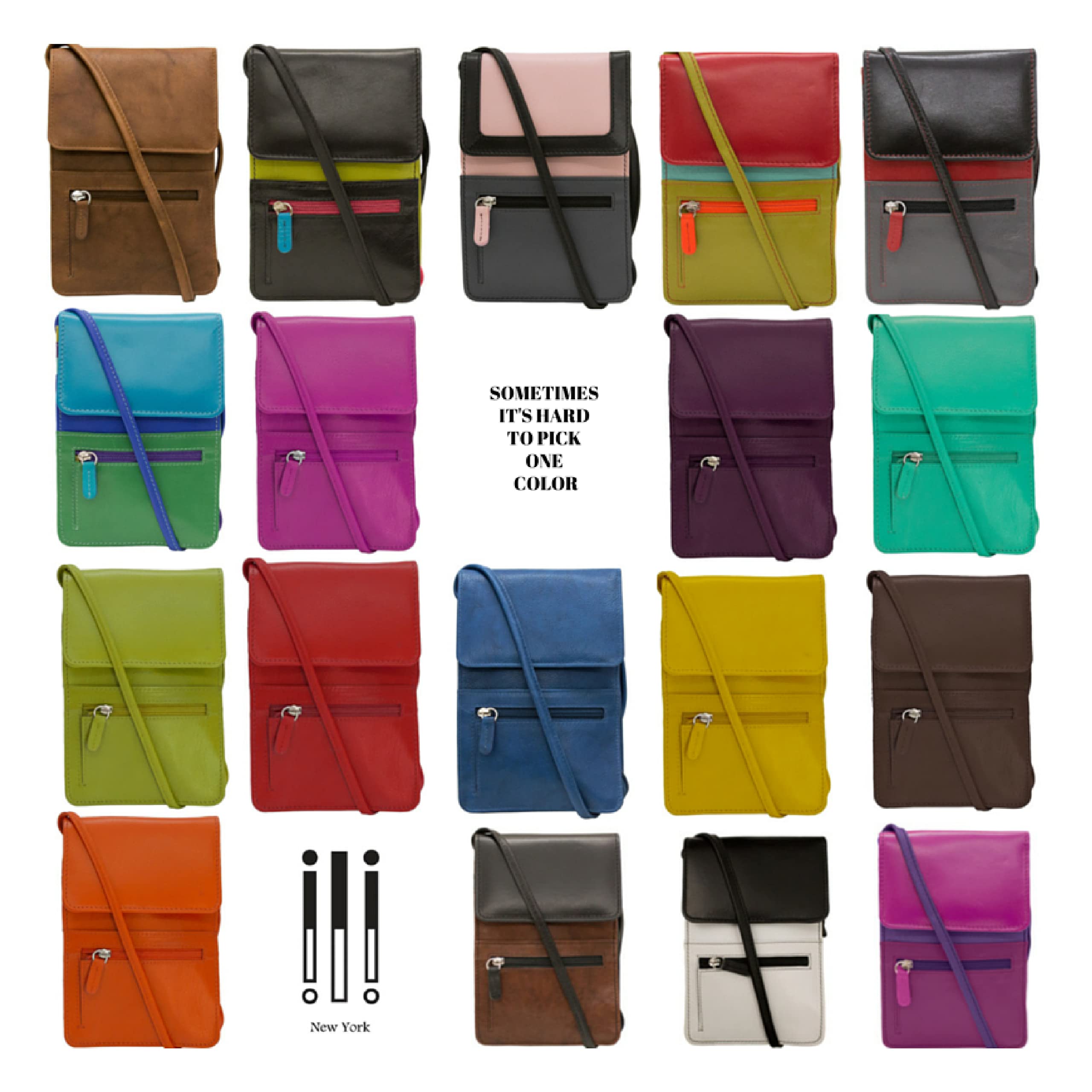 ili New York Organizer on a String - Crossbody Bags for Women - Genuine Leather Crossbody Bags for Women with RFID Blocking Protection