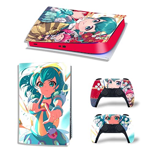 BUCEN Anime for PS5 Digital Edition Skin for Console and Controllers Vinyl Sticker Durable, Scratch Resistant, Compatible with for P-S5 23246 Anti Scratch