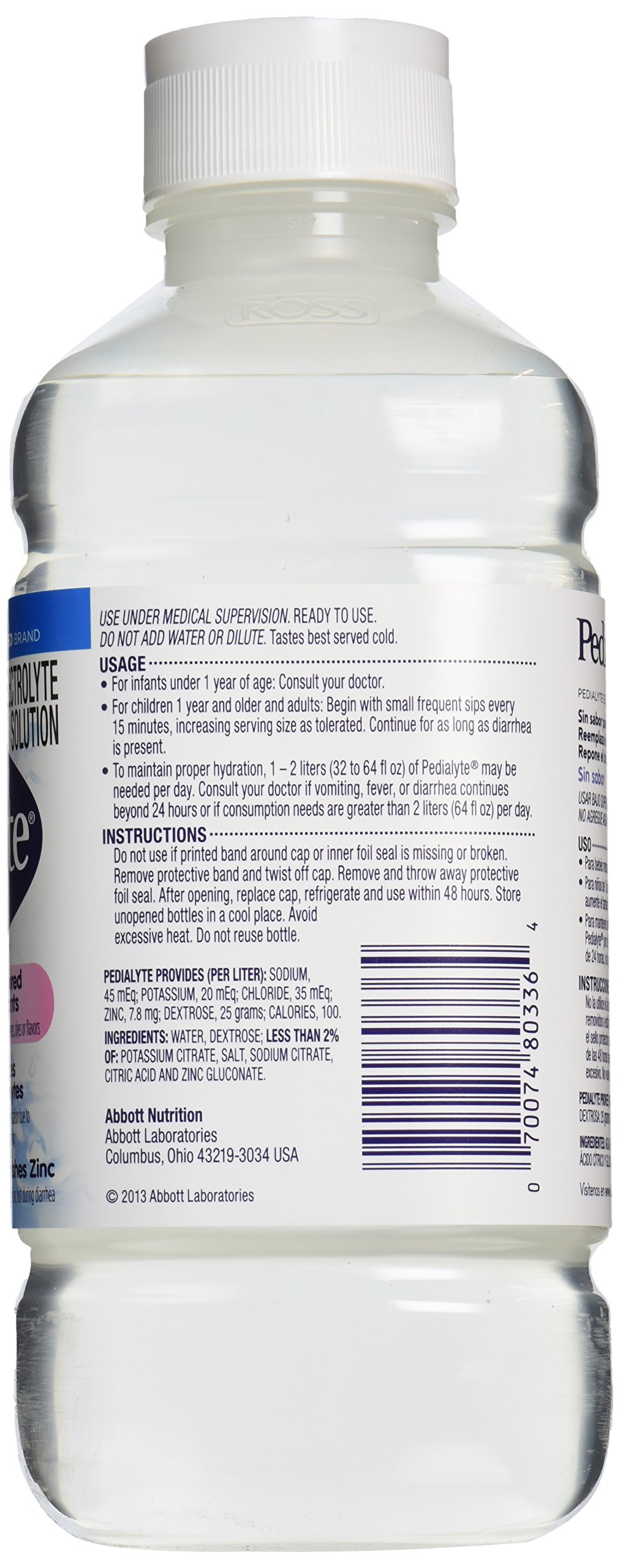 Pedialyte Oral Electrolyte Solution - Unflavored - 1 lt - 1 bottle