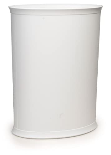 Made in USA 5-Gallon White Plastic Waste Basket (10.25β L X 12.5β H)